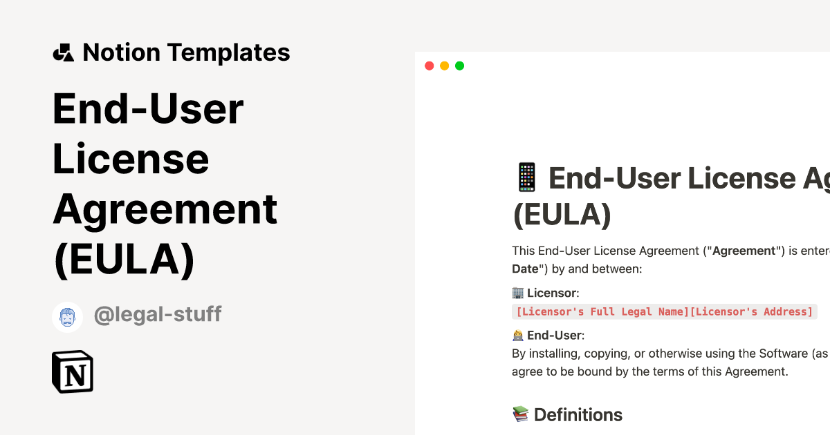 End-User License Agreement (EULA) Template | Notion Marketplace