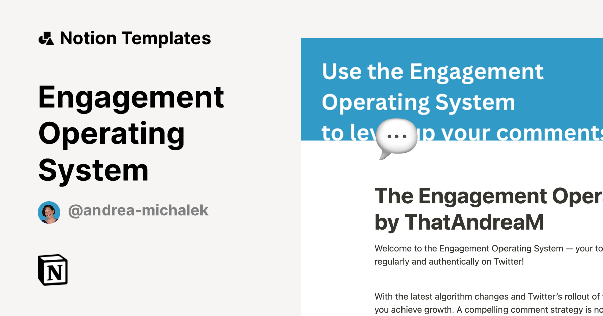 Engagement Operating System Template by Andrea Michalek | Notion Marketplace