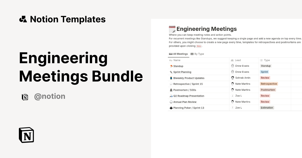 Engineering Meetings Bundle 2026 Template | Notion Marketplace