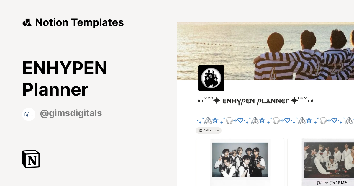 ENHYPEN Planner Template | Notion Marketplace