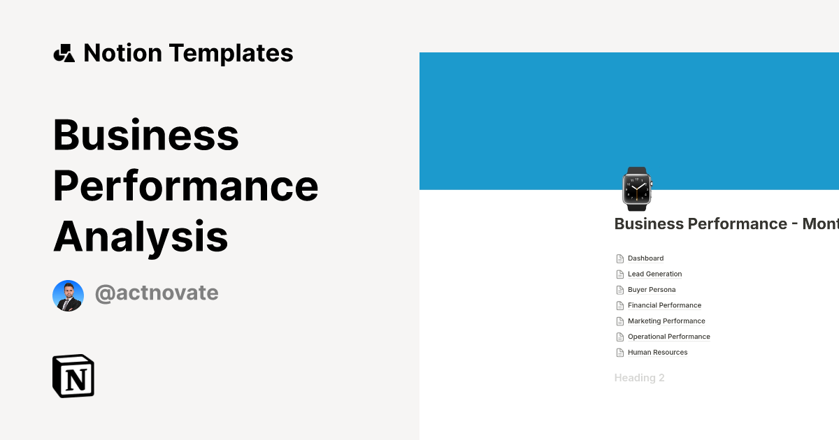 Business Performance Analysis Template by Actnovate Inc | Notion ...
