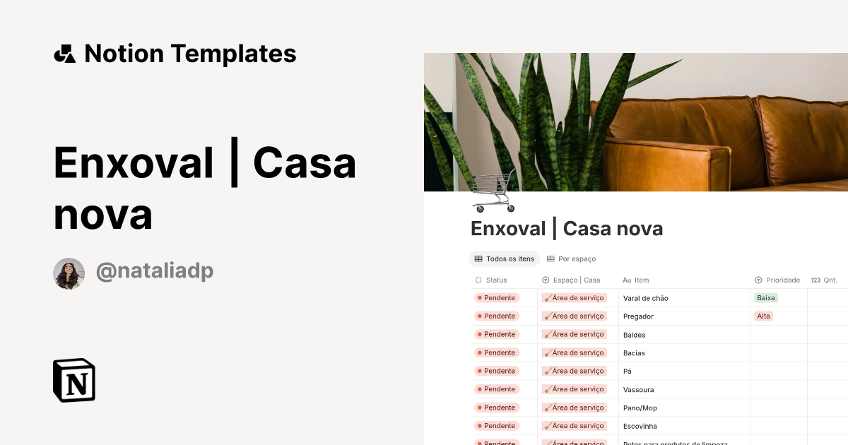 Enxoval | Casa nova Template | Notion Marketplace