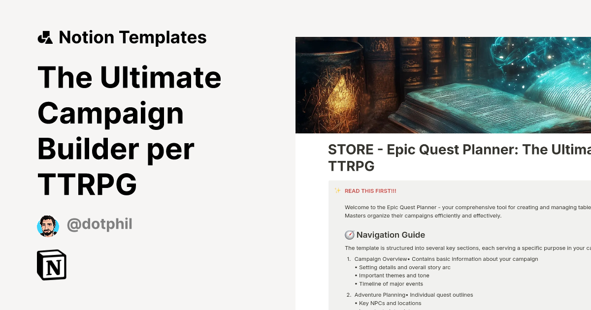 The Ultimate Campaign Builder per TTRPG Template by Filippo Calabrese ...