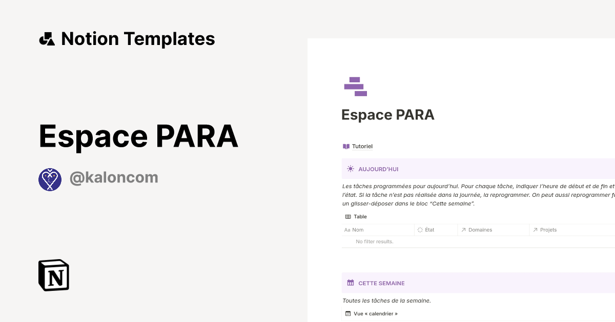 Espace PARA Template | Notion Marketplace