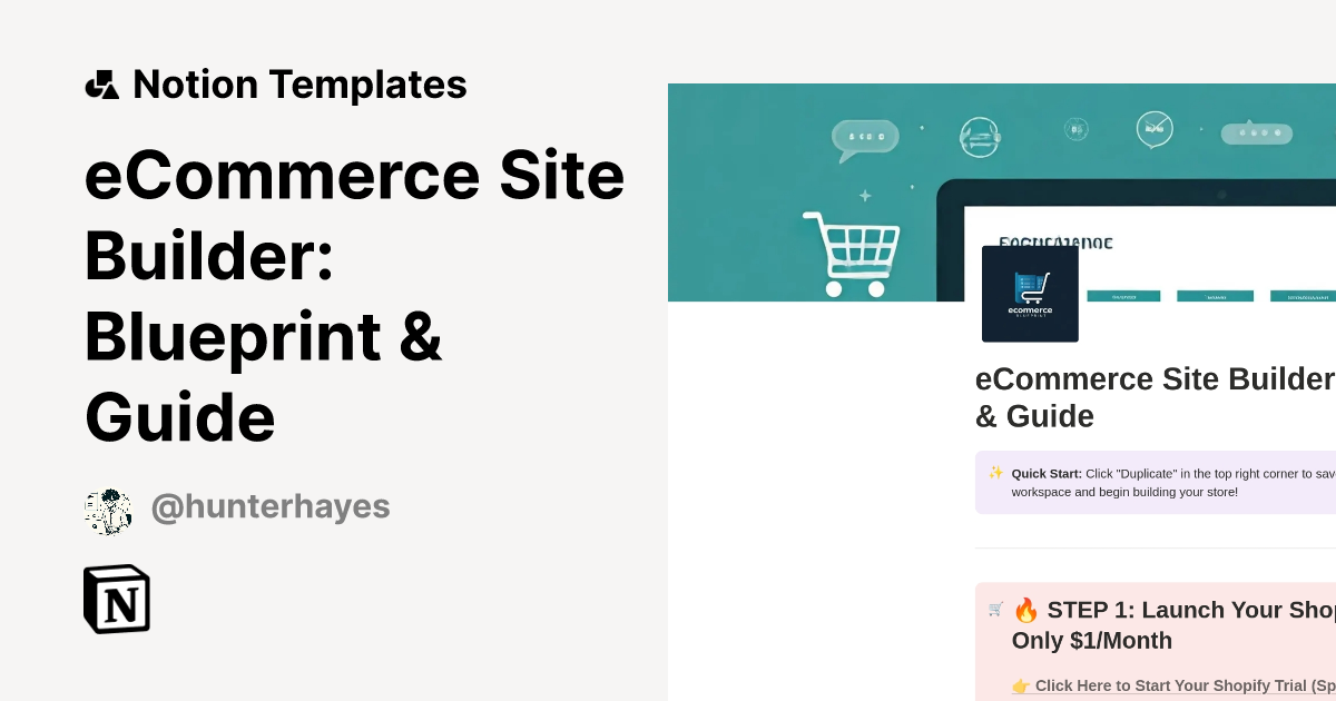 eCommerce Site Builder: Blueprint & Guide Template | Notion Marketplace