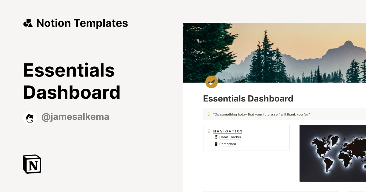 Essentials Dashboard Template | Notion Marketplace