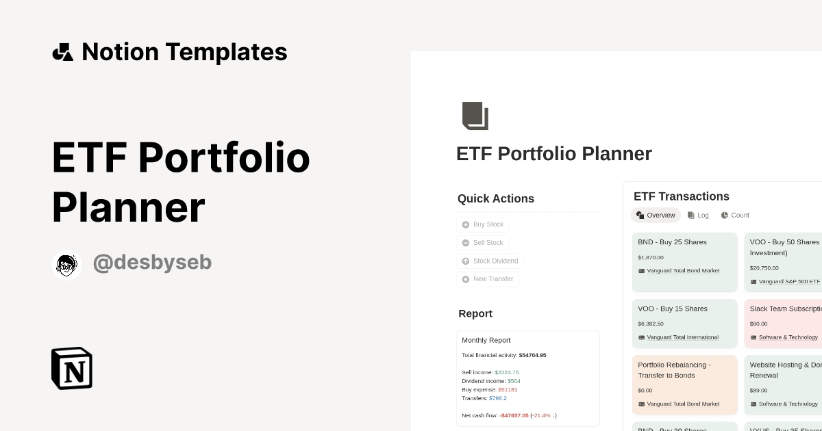 ETF Portfolio Planner Template | Notion Marketplace