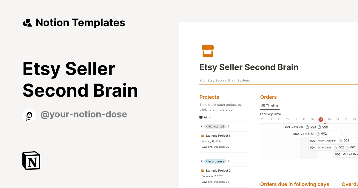Etsy Seller Second Brain Template | Notion Marketplace