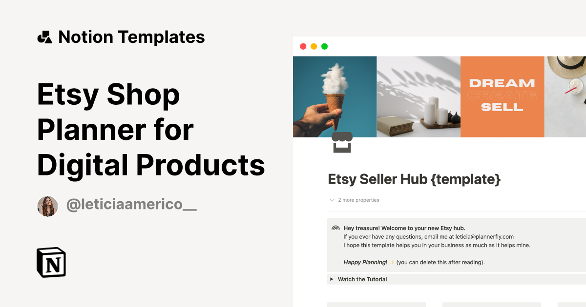 Etsy Shop Planner for Digital Products Template | Notion Marketplace