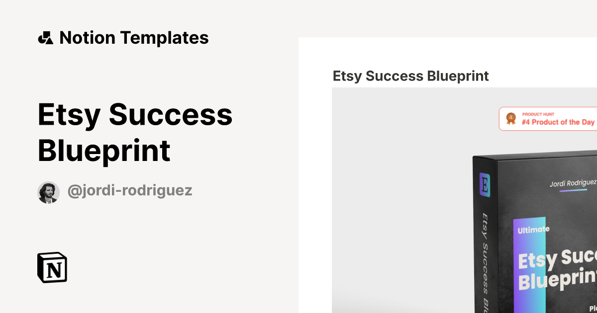 Etsy Success Blueprint Template | Notion Marketplace