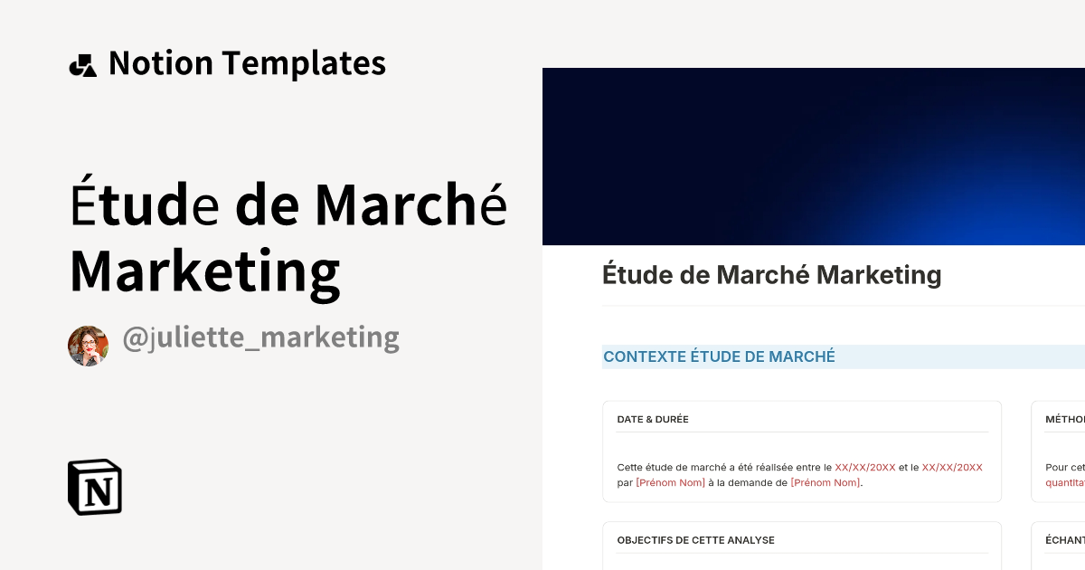 Étude de Marché Marketing Template | Notion Marketplace