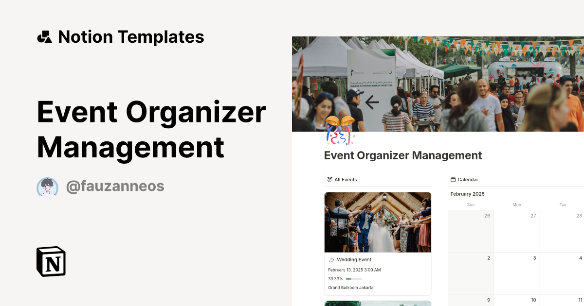 Event Organizer Management Template by FauzanNeos | Notion Marketplace