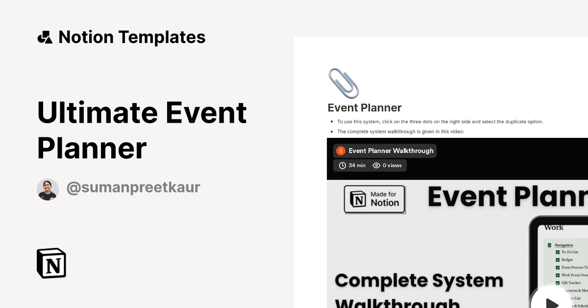 Ultimate Event Planner Template | Notion Marketplace