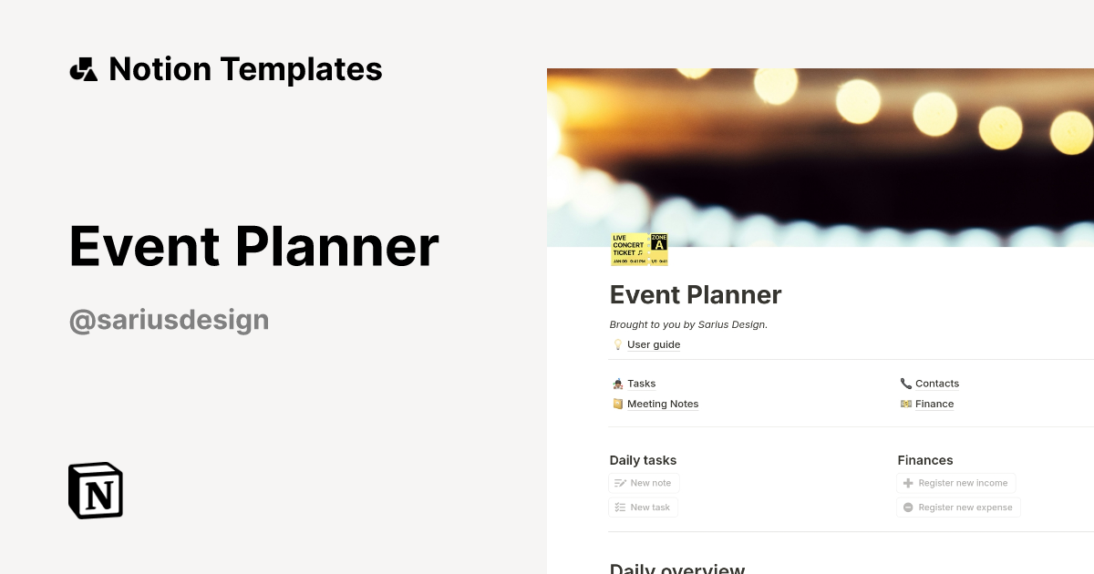 Event Planner Template | Notion Marketplace