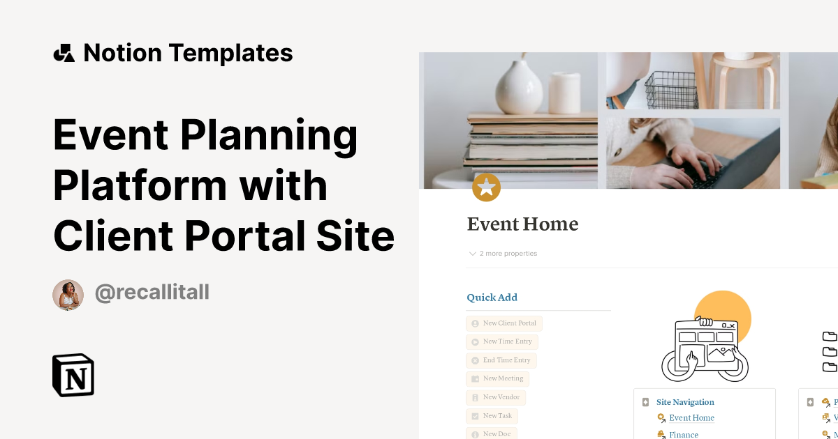 Event Planning Platform with Client Portal Site Template by Lez ...
