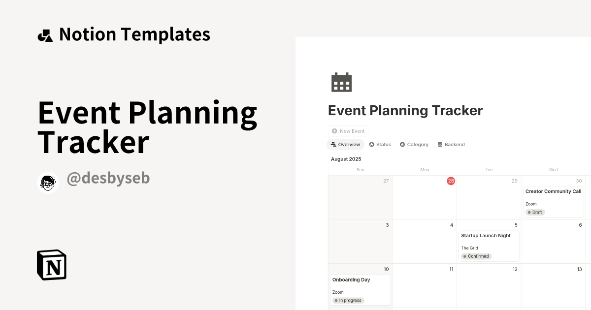 Event Planning Tracker Template | Notion Marketplace