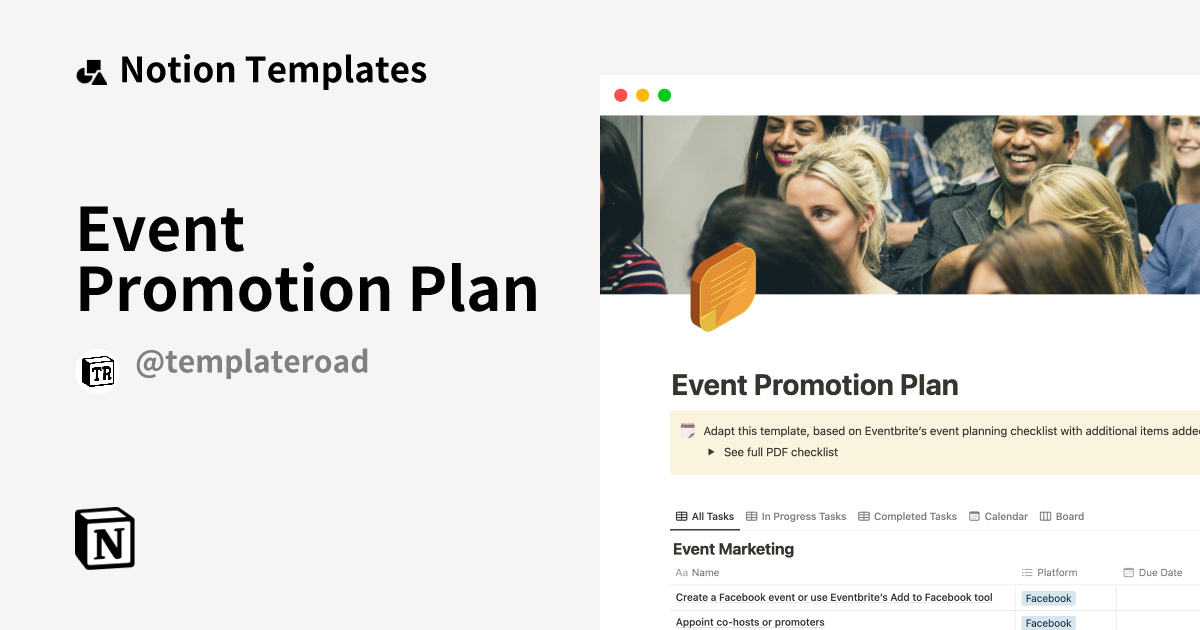 Event Promotion Plan Template | Notion Marketplace