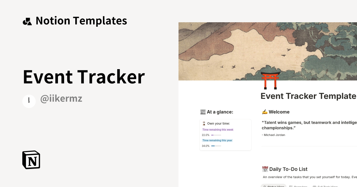 Event Tracker Template by Iker M | Notion Marketplace
