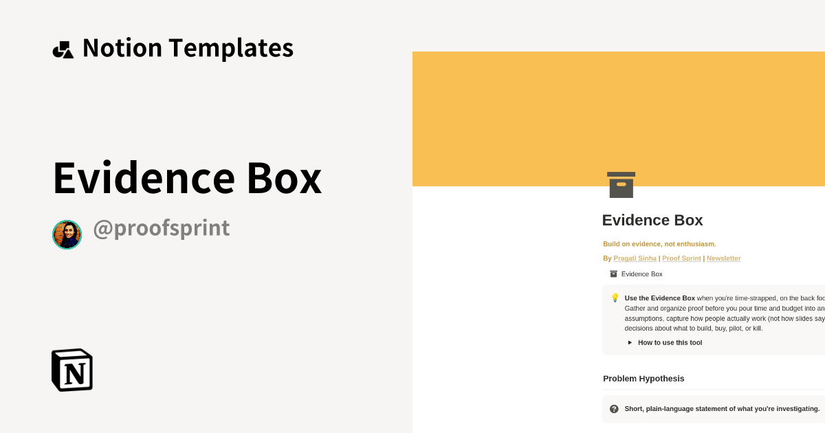 Evidence Box Template | Notion Marketplace