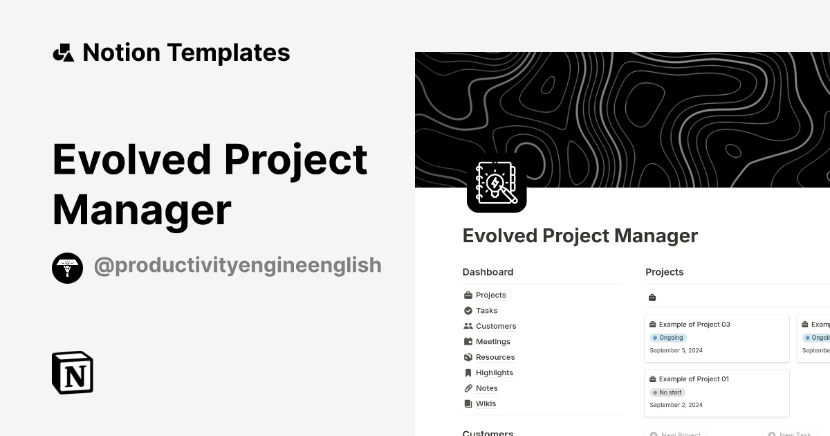 Evolved Project Manager Template by Productivity Engine | Notion Marketplace