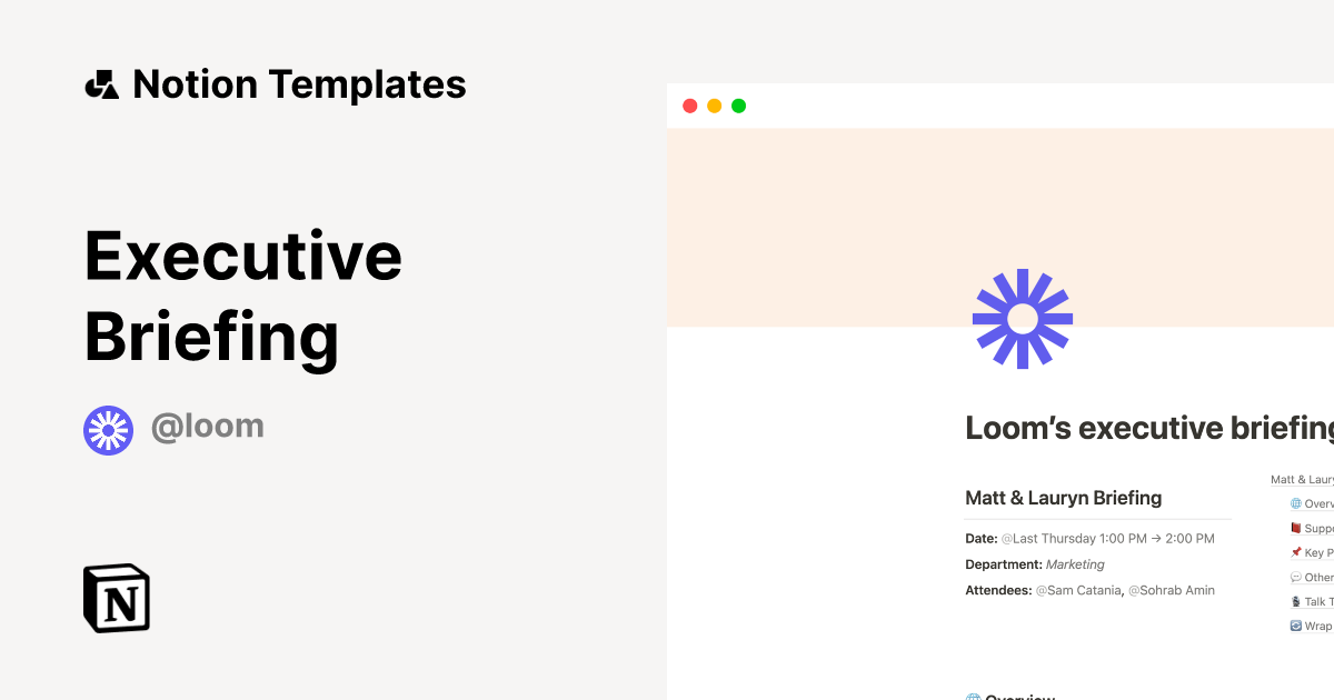 Executive Briefing Template | Notion Marketplace