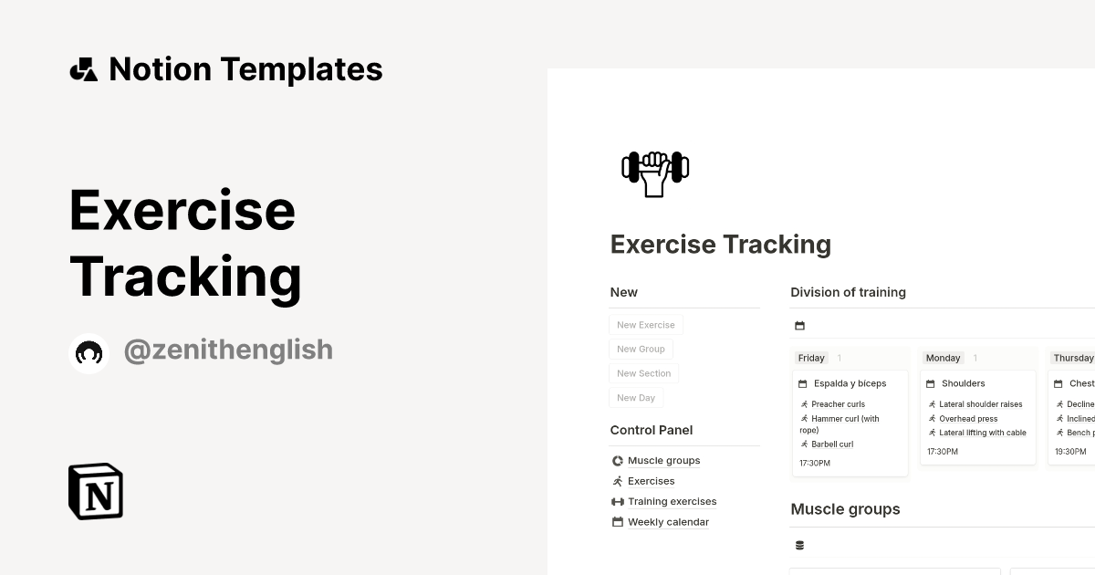Exercise Tracking Template | Notion Marketplace