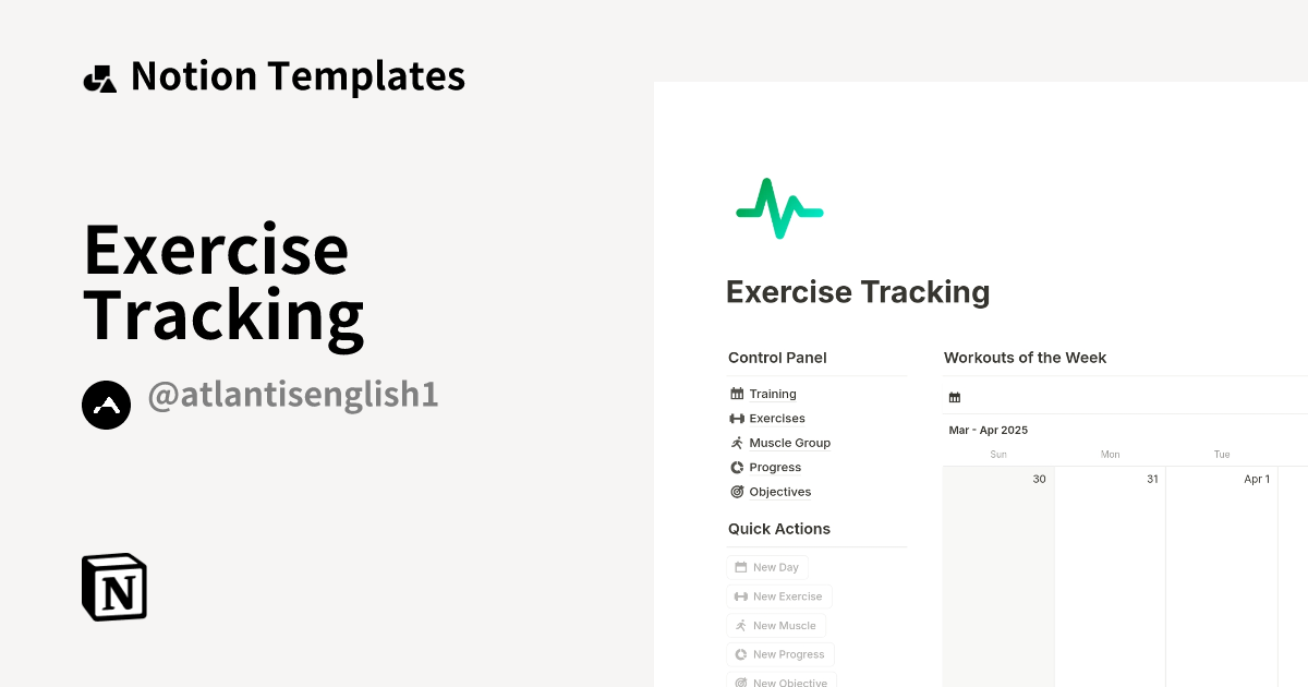 Exercise Tracking Template | Notion Marketplace
