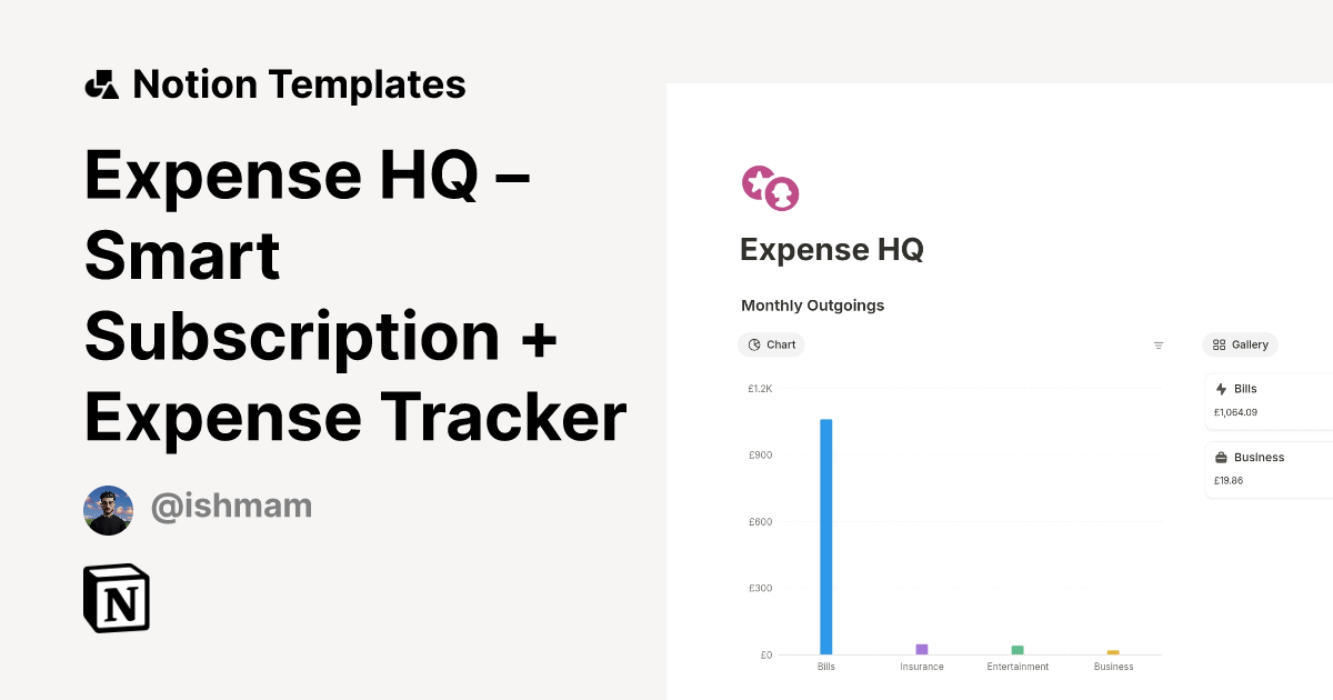 Expense HQ – Smart Subscription + Expense Tracker Template by ryzer | Notion Marketplace