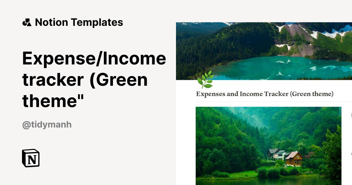 Expense/Income tracker (Green theme" Template by Hannah | Notion ...