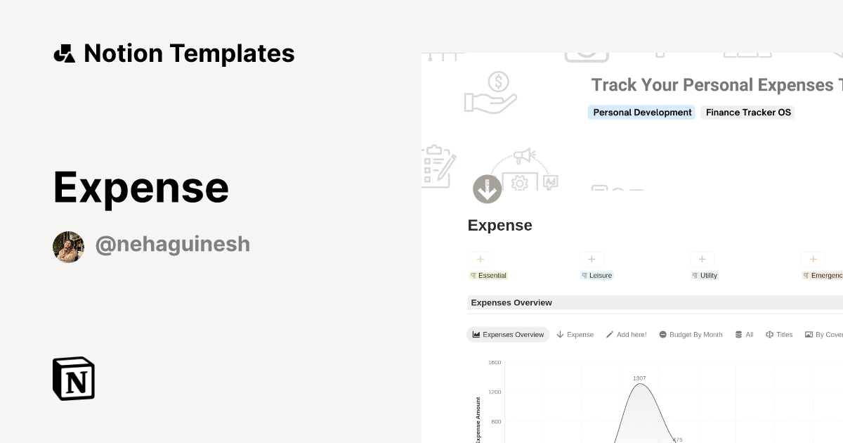 Expense Tracker Template by Neha Guinesh | Notion Marketplace