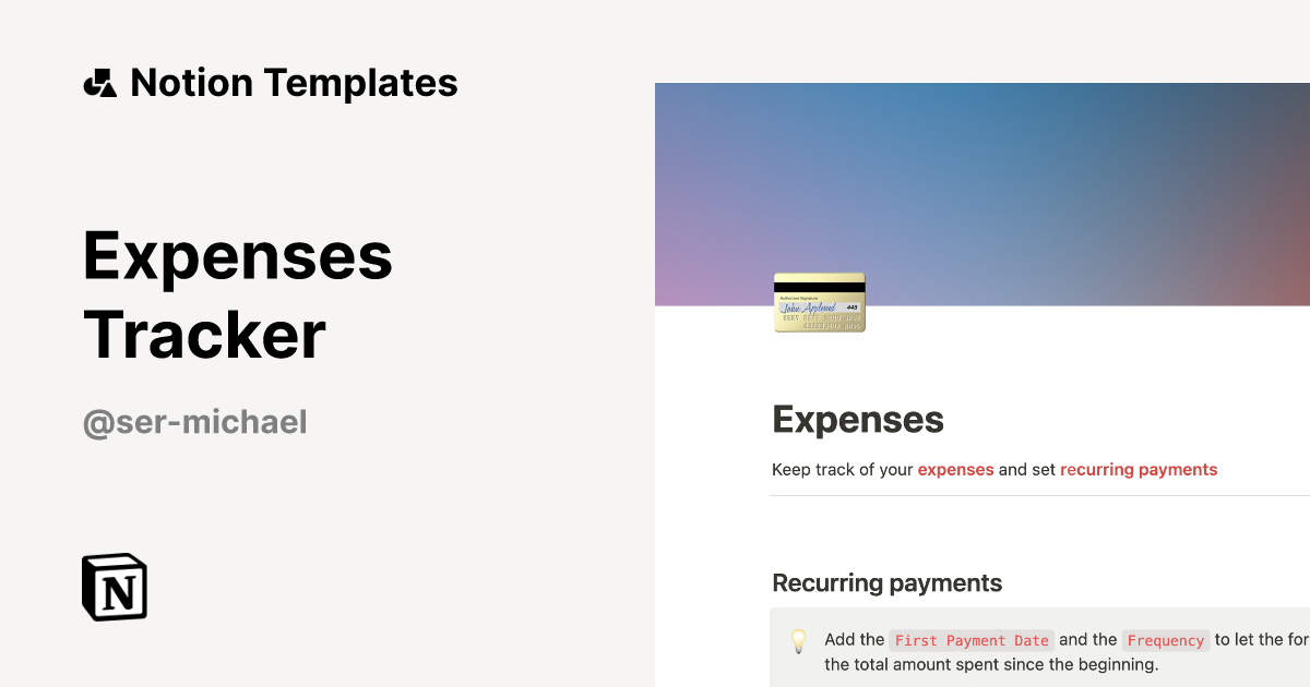 Expenses Tracker Template | Notion Marketplace