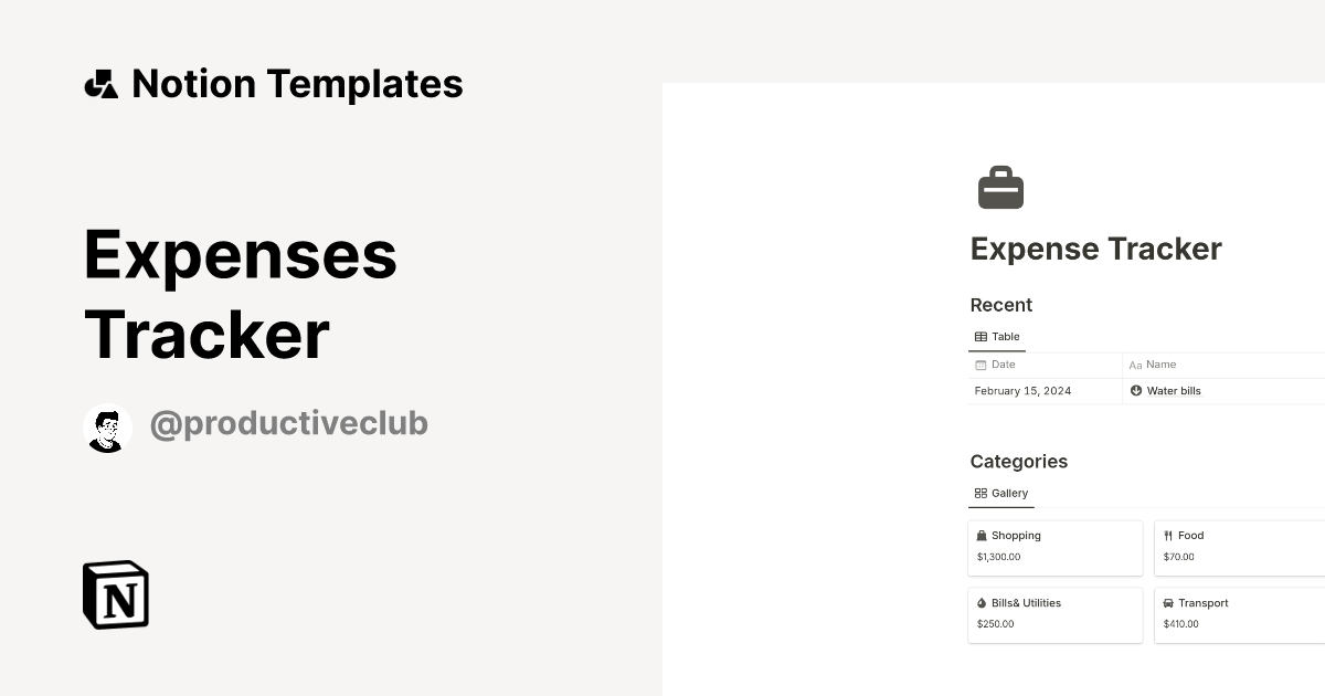 Expenses Tracker Template | Notion Marketplace