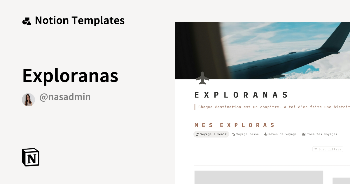 Exploranas Template | Notion Marketplace