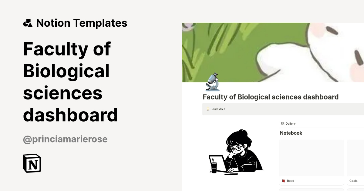 Faculty of Biological sciences dashboard Template | Notion Marketplace