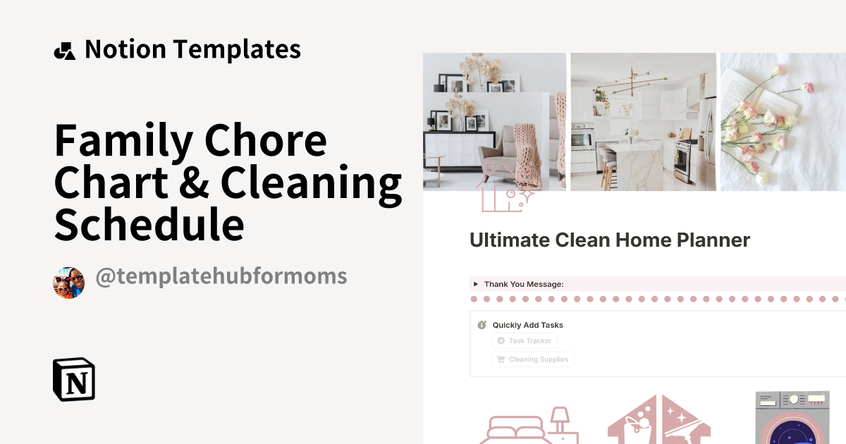 Family Chore Chart & Cleaning Schedule Template | Notion Marketplace