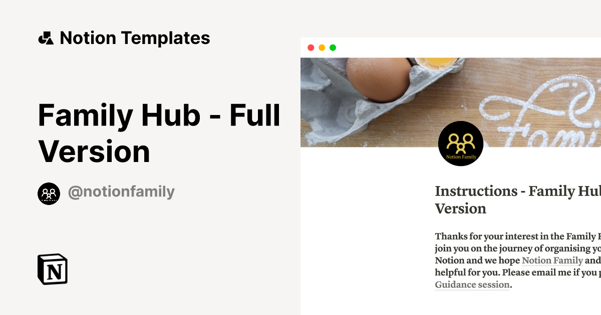 Family Hub - Full Version Template by Notion Family | Notion Marketplace