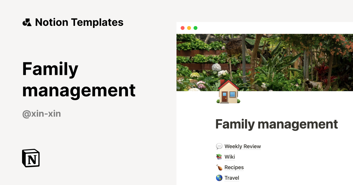 Family management Template by Xin Xin | Notion Marketplace