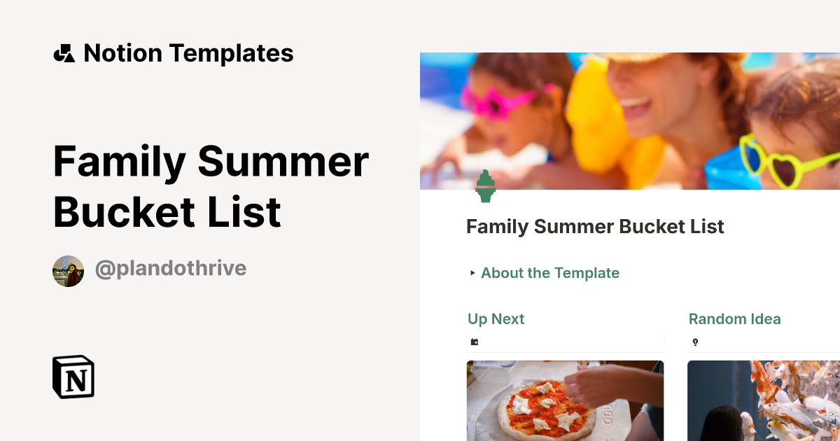 Family Summer Bucket List Template | Notion Marketplace