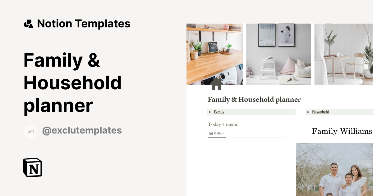 Family & Household planner Template | Notion Marketplace