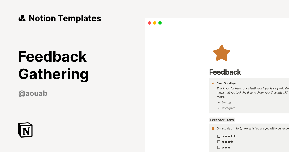Feedback Gathering Template | Notion Marketplace