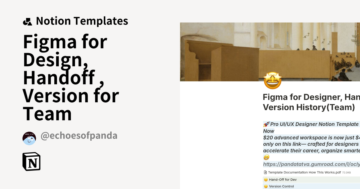 Figma for Design, Handoff , Version for Team Template | Notion Marketplace