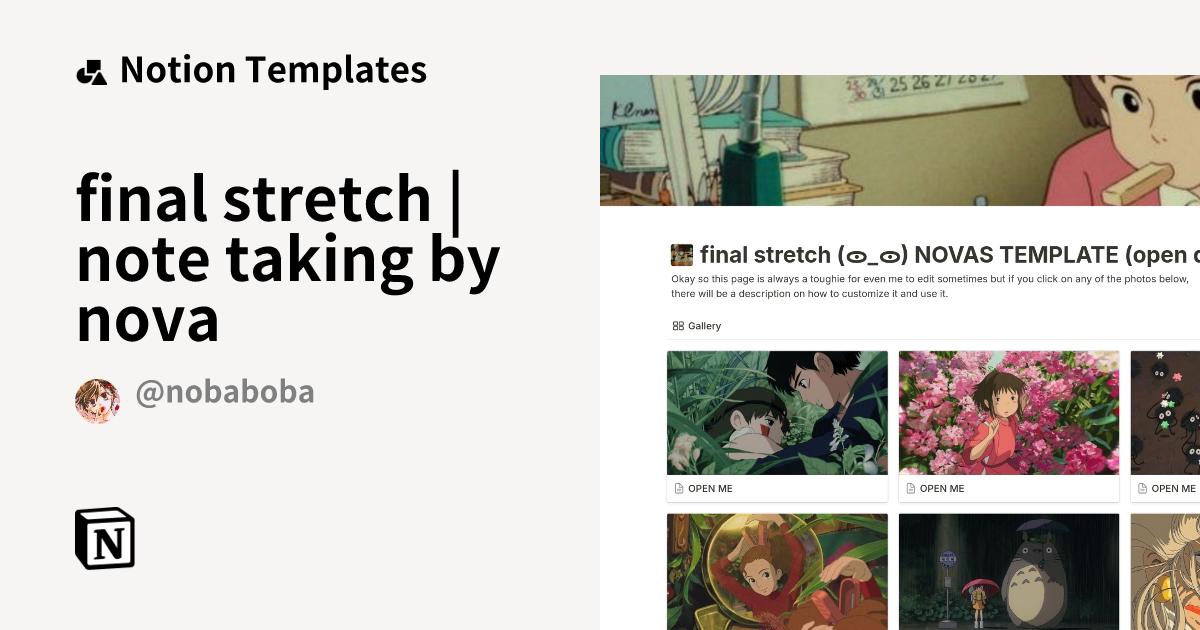 final stretch | note taking by nova Template | Notion Marketplace
