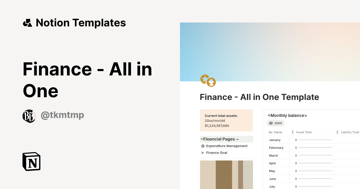Finance - All in One Template by Big Bear | Notion Marketplace