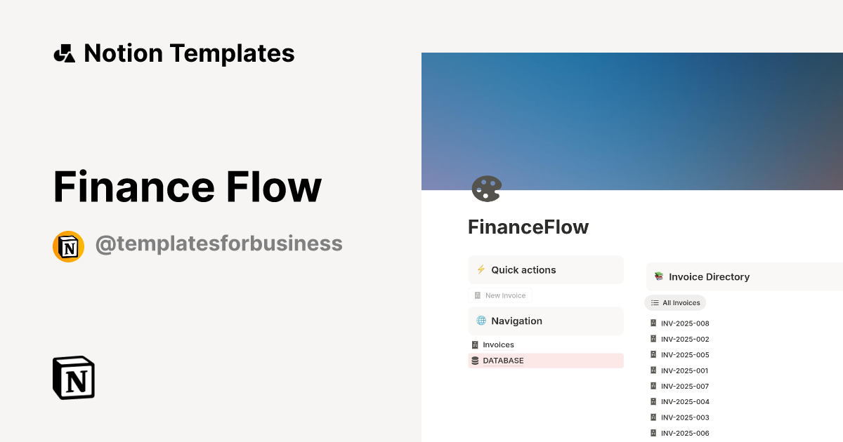 Finance Flow Template | Notion Marketplace