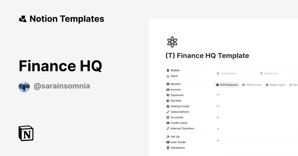 Finance HQ Template by Sara Wee | Notion Marketplace
