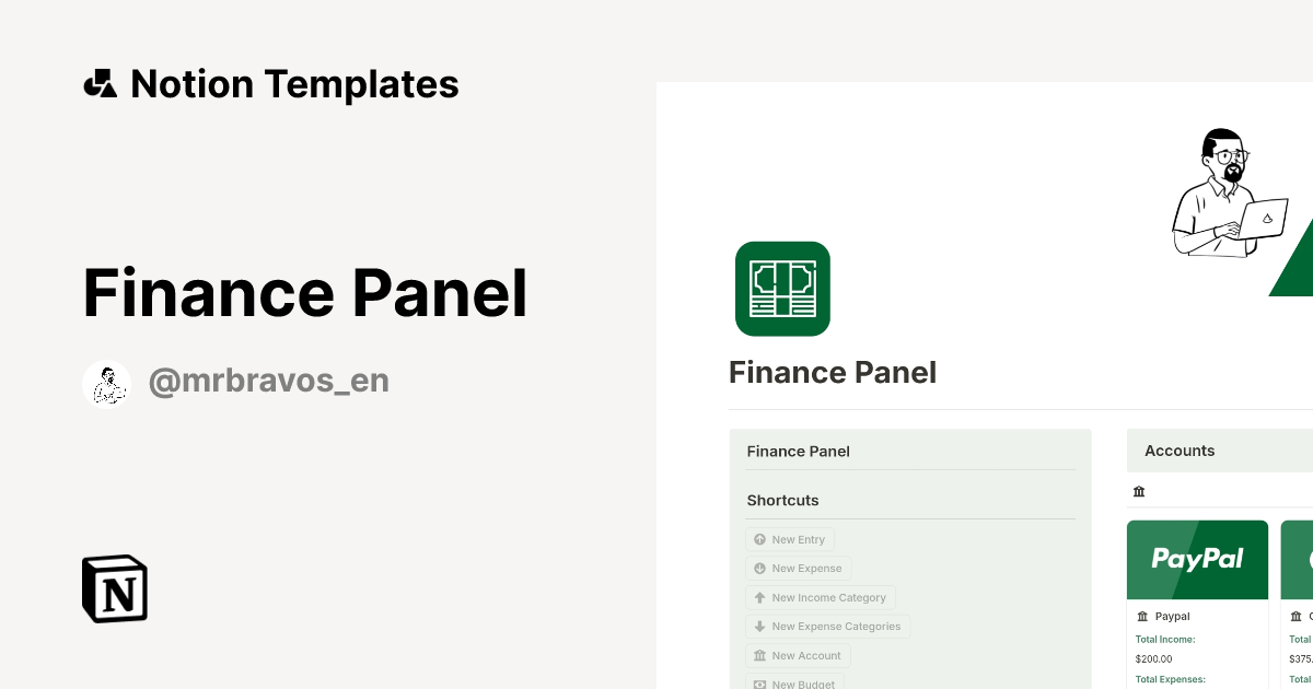 Finance Panel Template by Mr Bravo Englis | Notion Marketplace