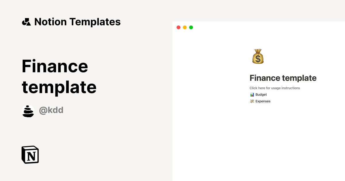 Finance template Template by Karma Driven Development | Notion Marketplace
