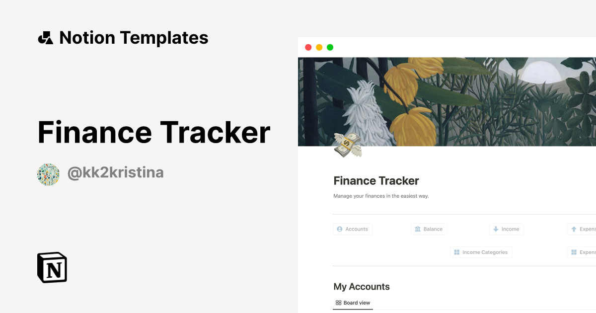 Finance Tracker Template | Notion Marketplace