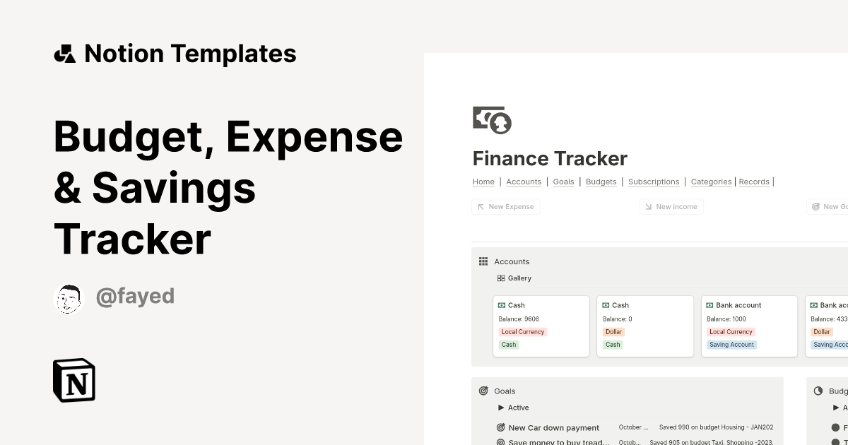 Money tracker Template by Fayed | Notion Marketplace