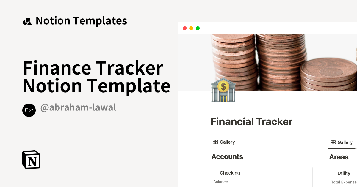 Finance Tracker Notion Template Template By Digital Templates Hq